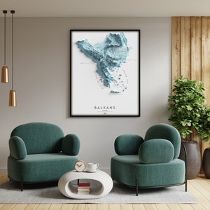 BALKANS - Europe 3D Shaded Relief Map - Etsy