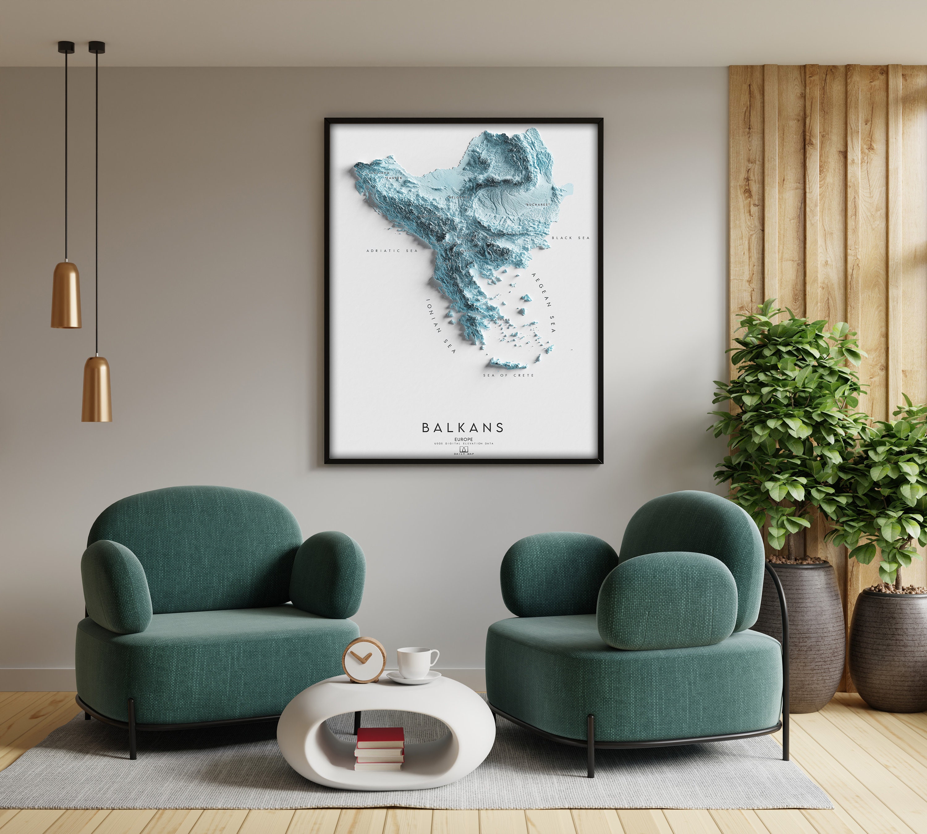 BALKANS - Europe 3D Shaded Relief Map - Etsy