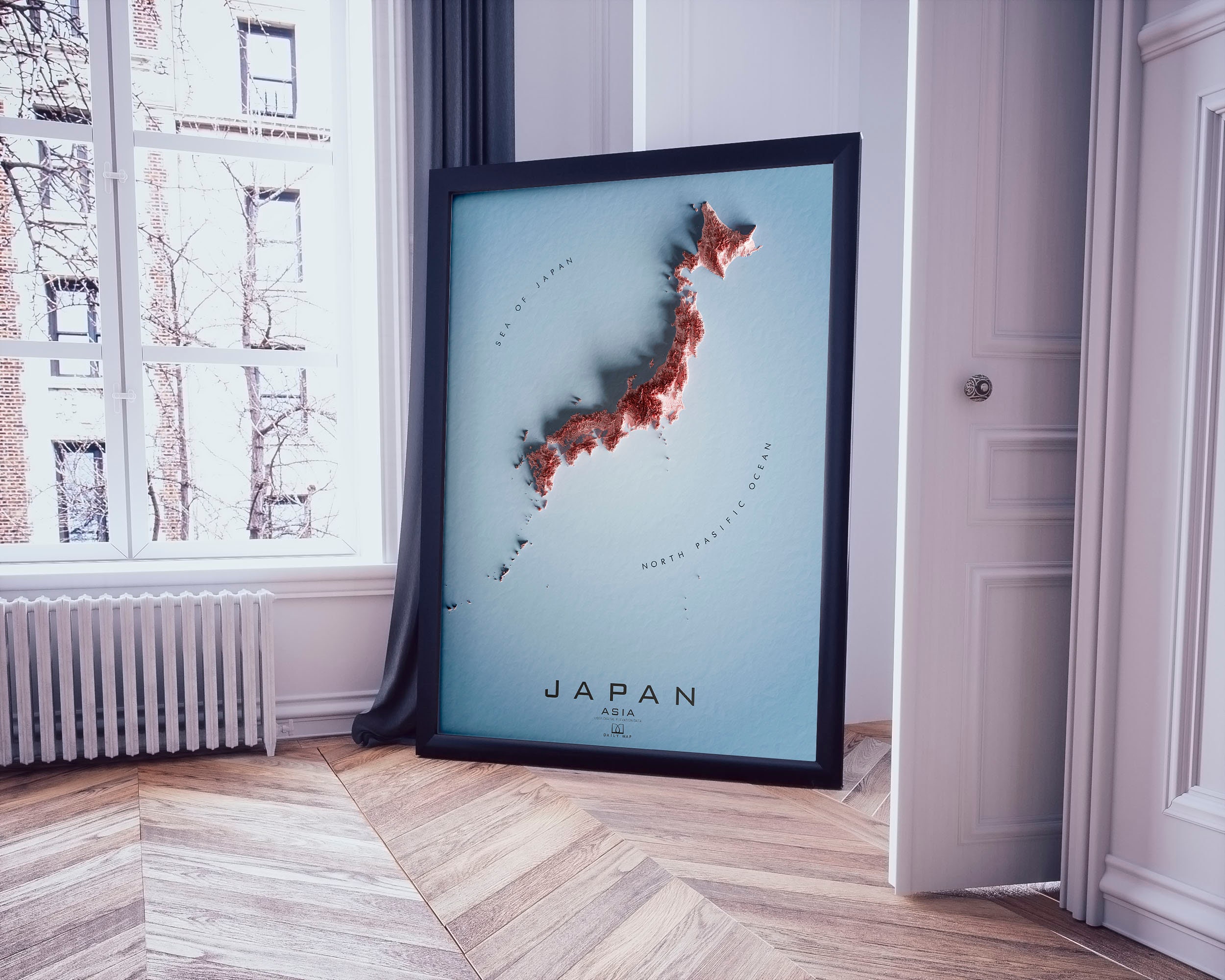 JAPAN - Asia 3D Shaded Relief Map - Etsy
