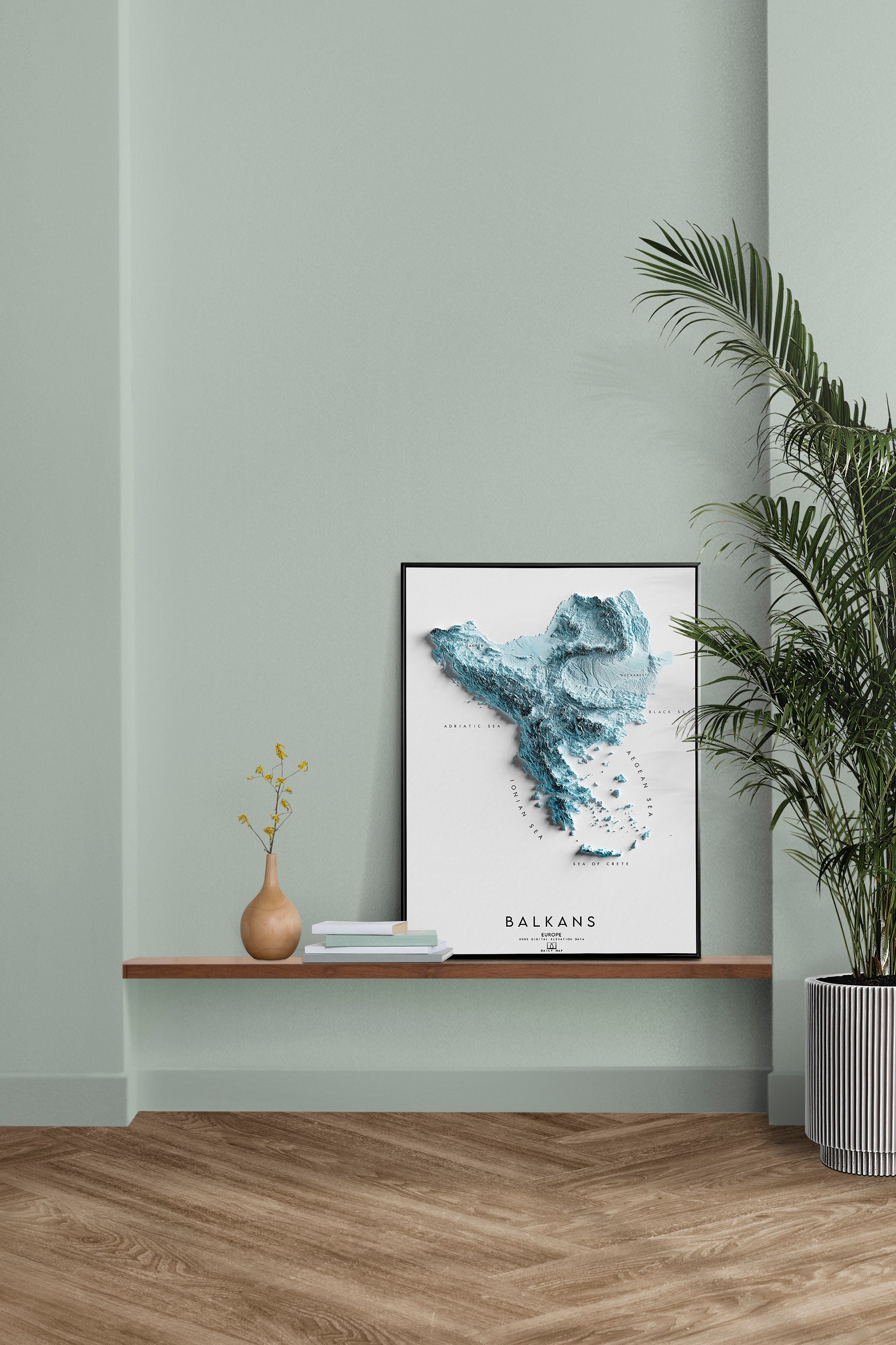 BALKANS - Europe 3D Shaded Relief Map - Etsy
