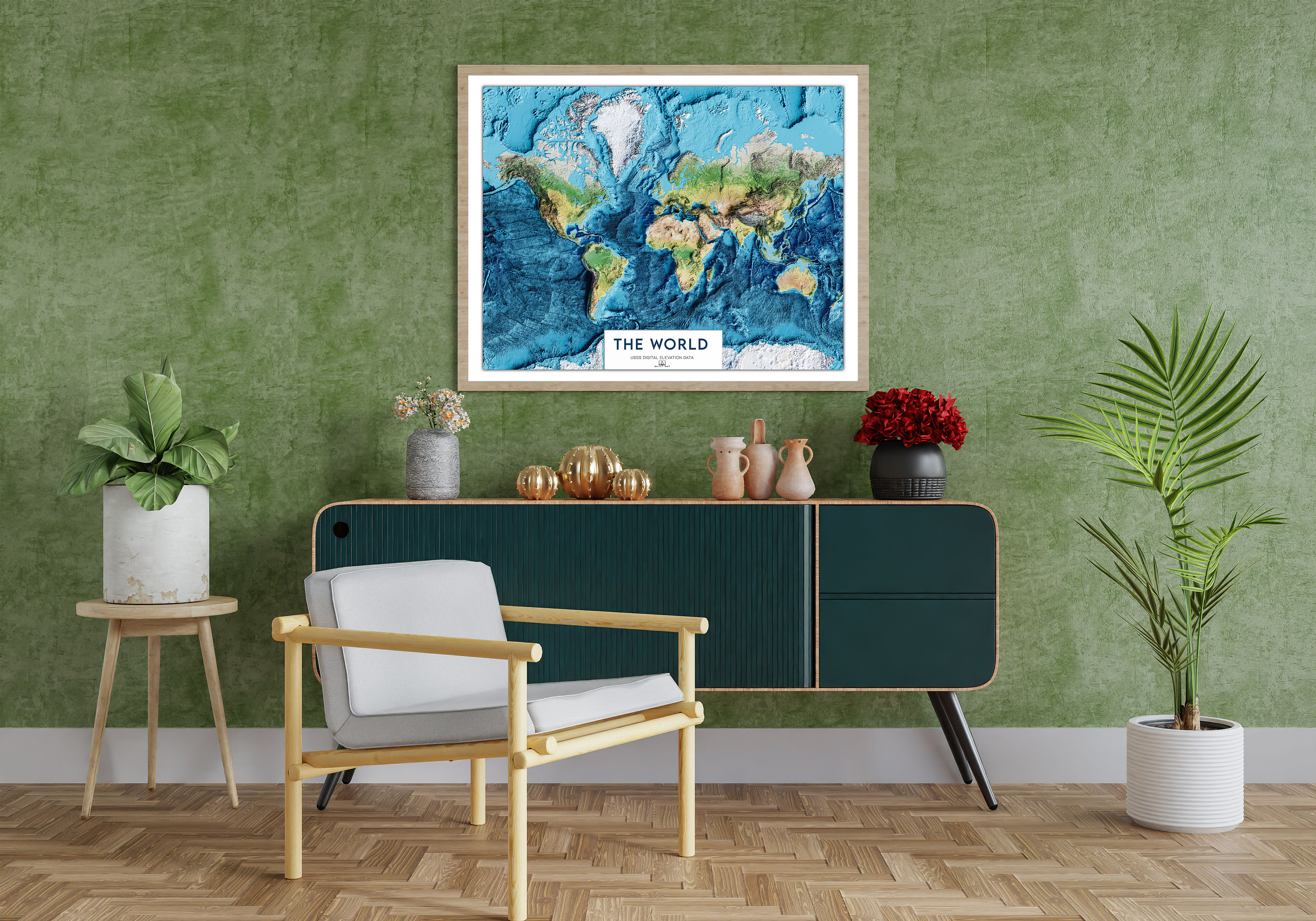 THE WORLD 3D Shaded Relief Map - Etsy