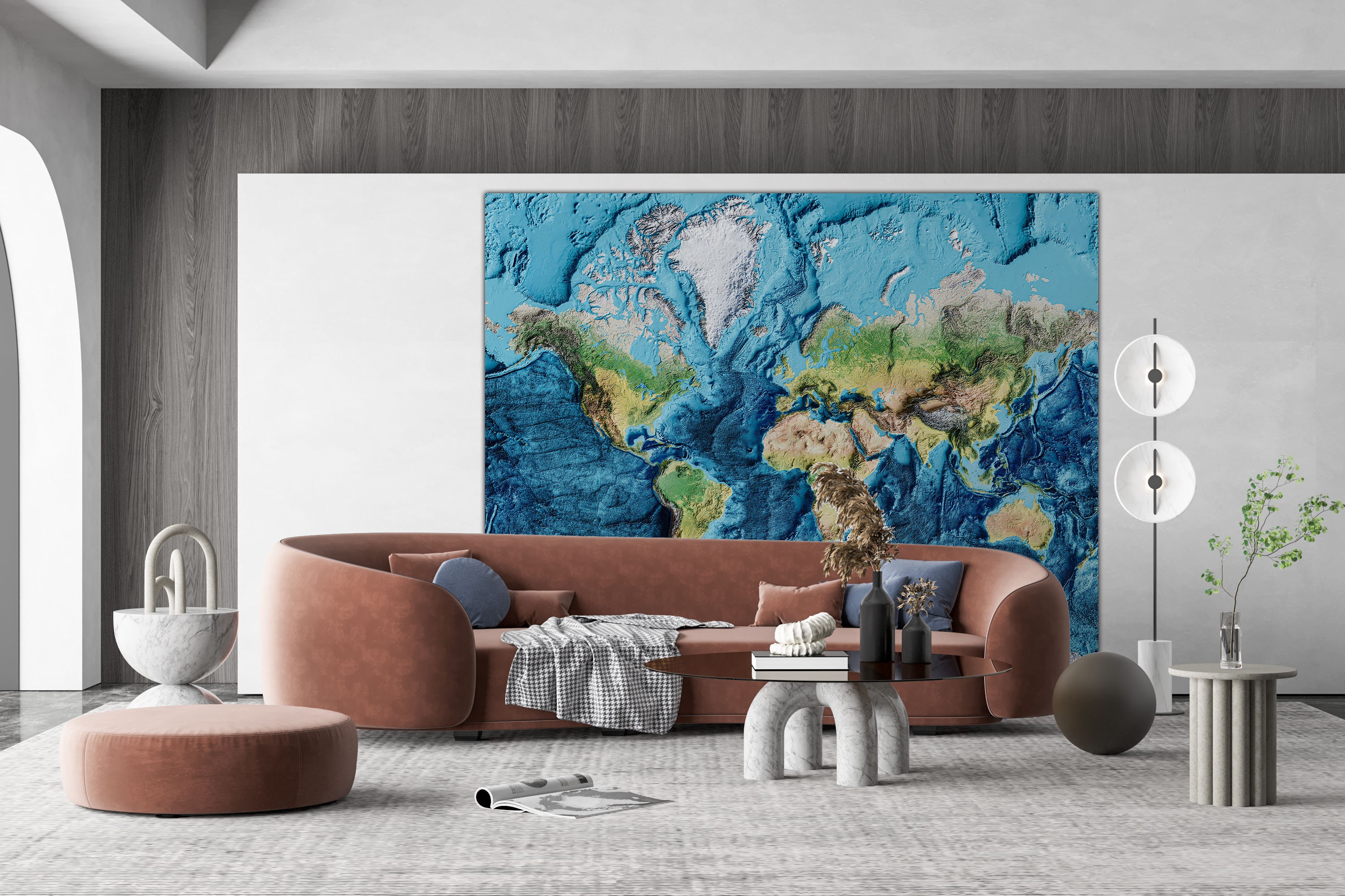 THE WORLD 3D Shaded Relief Map - Etsy