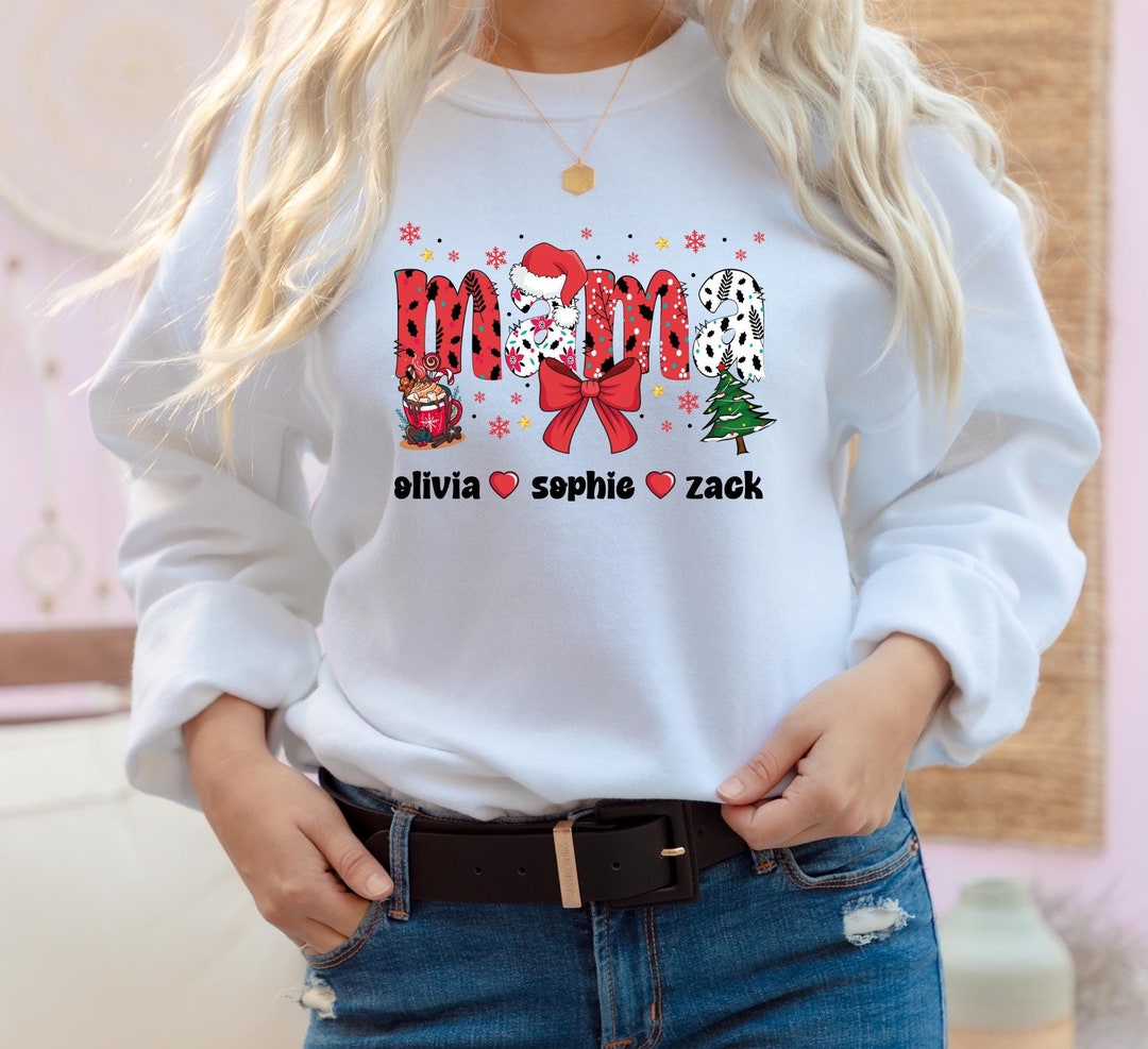 Personalized Mama Christmas Sweat, Mama Christmas Sweat, Mama Claus ...