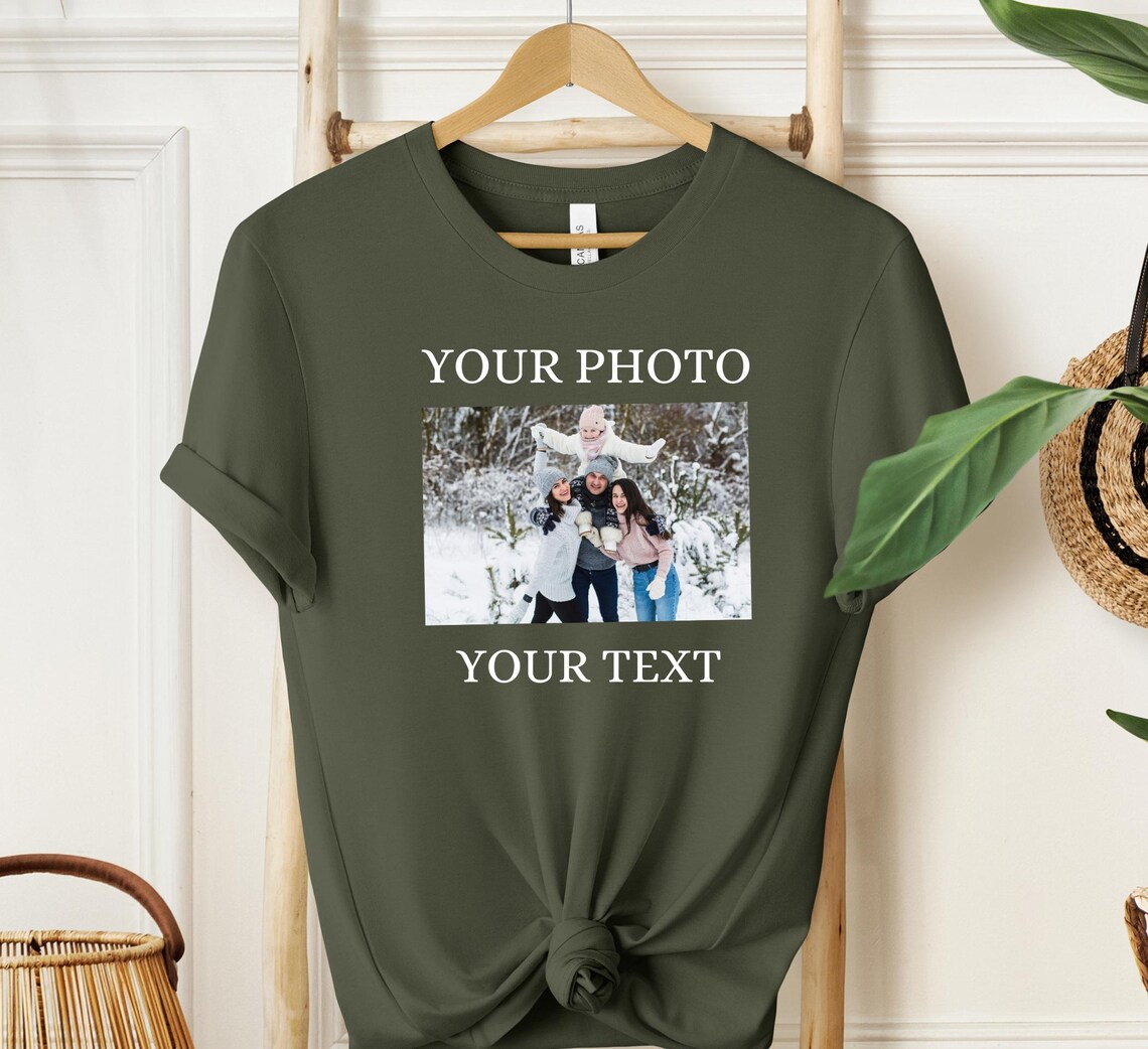 Customized Photo Shirt, With Your Custom Text Shirt, Custom Shirt With ...