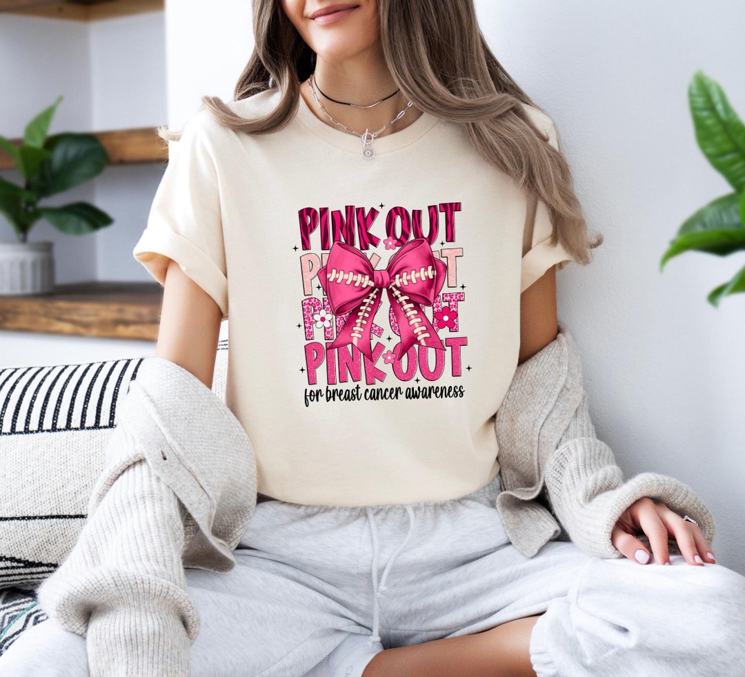 Pink Out Football Shirt, Breast Cancer Awareness, Breast Cancer ...