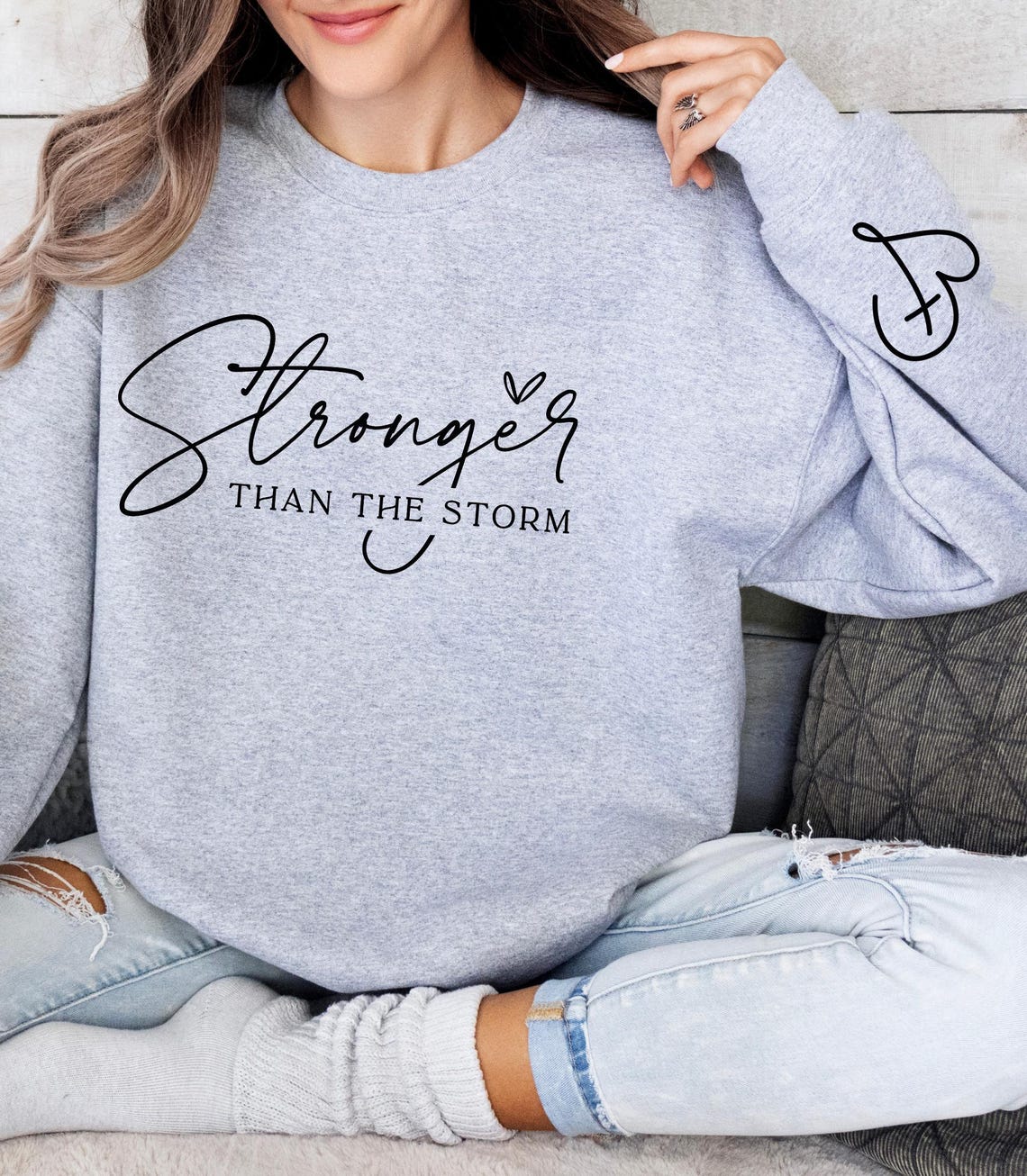 Stronger Than the Storm Sweatshirt, Gift for Mom, Encouragement Sweats ...