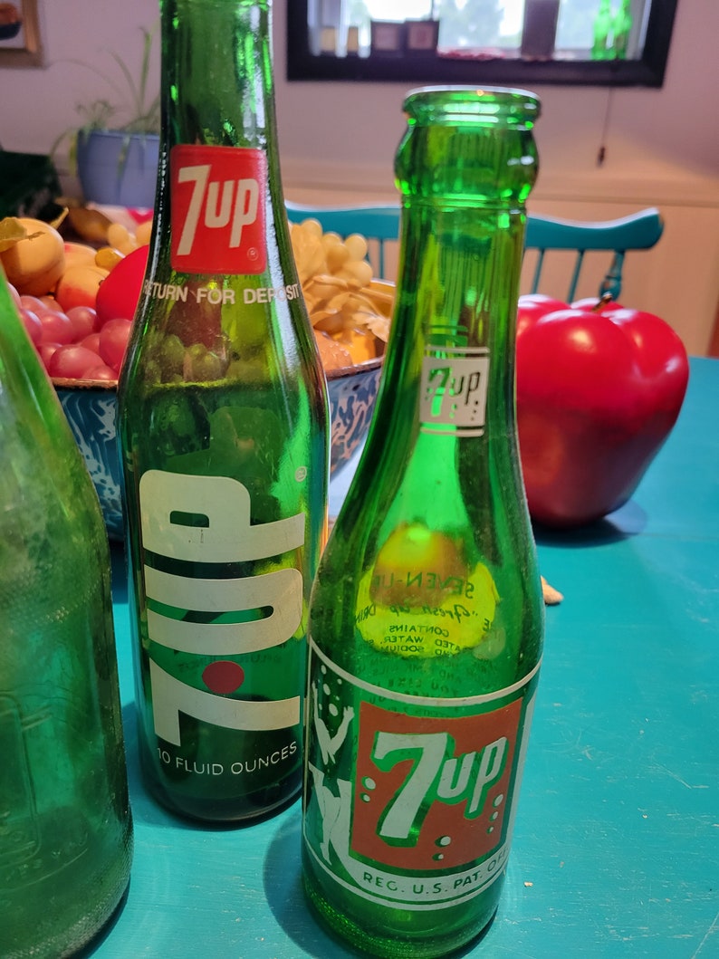 Vintage 7-up Bottle Collection - Etsy