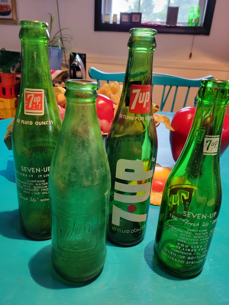 Vintage 7-up Bottle Collection - Etsy