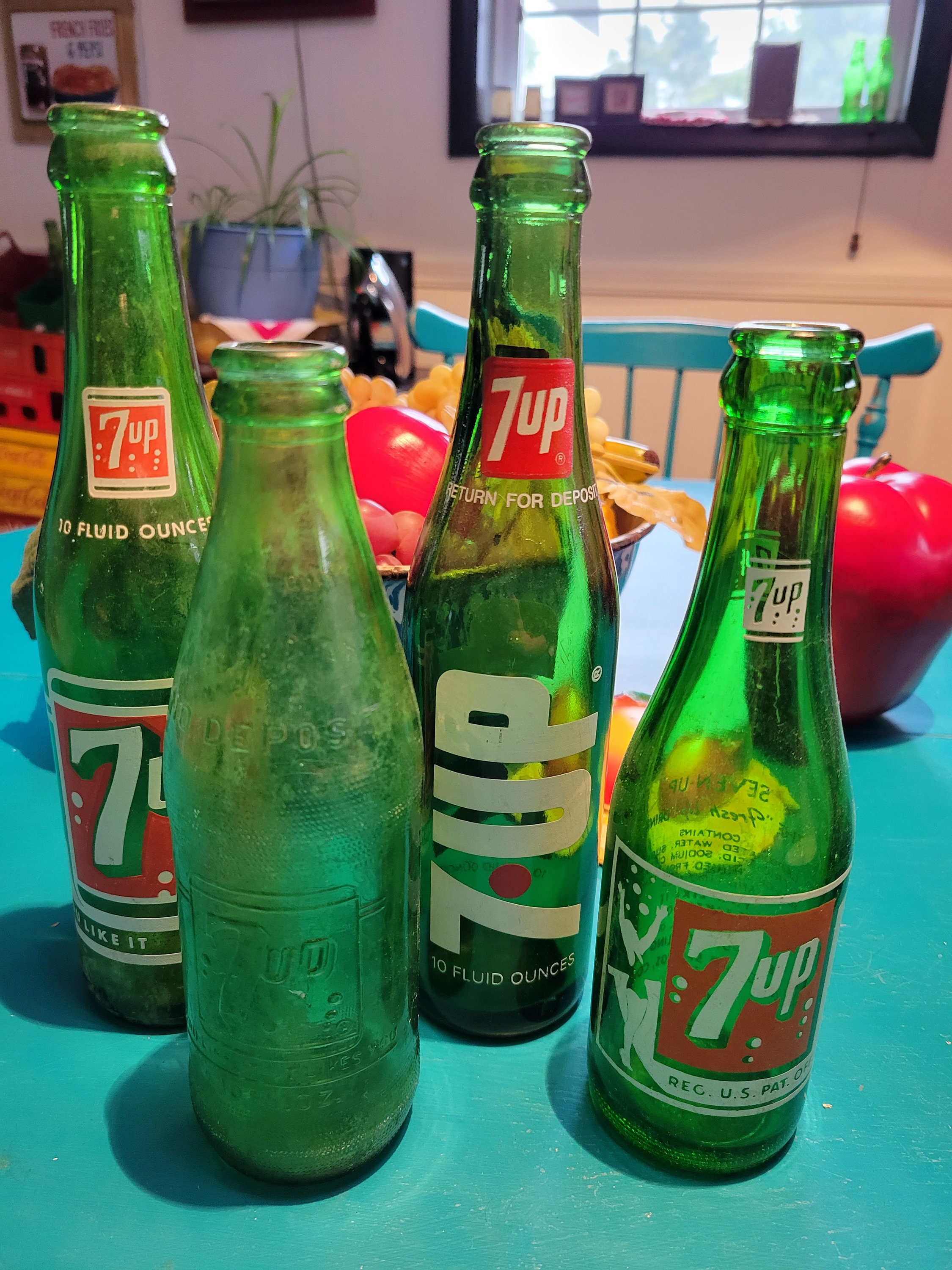 Vintage 7-up Bottle Collection - Etsy