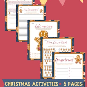 Christmas 5 Page Worksheet Bundle | Homeschool Printables | 1st Grade ...