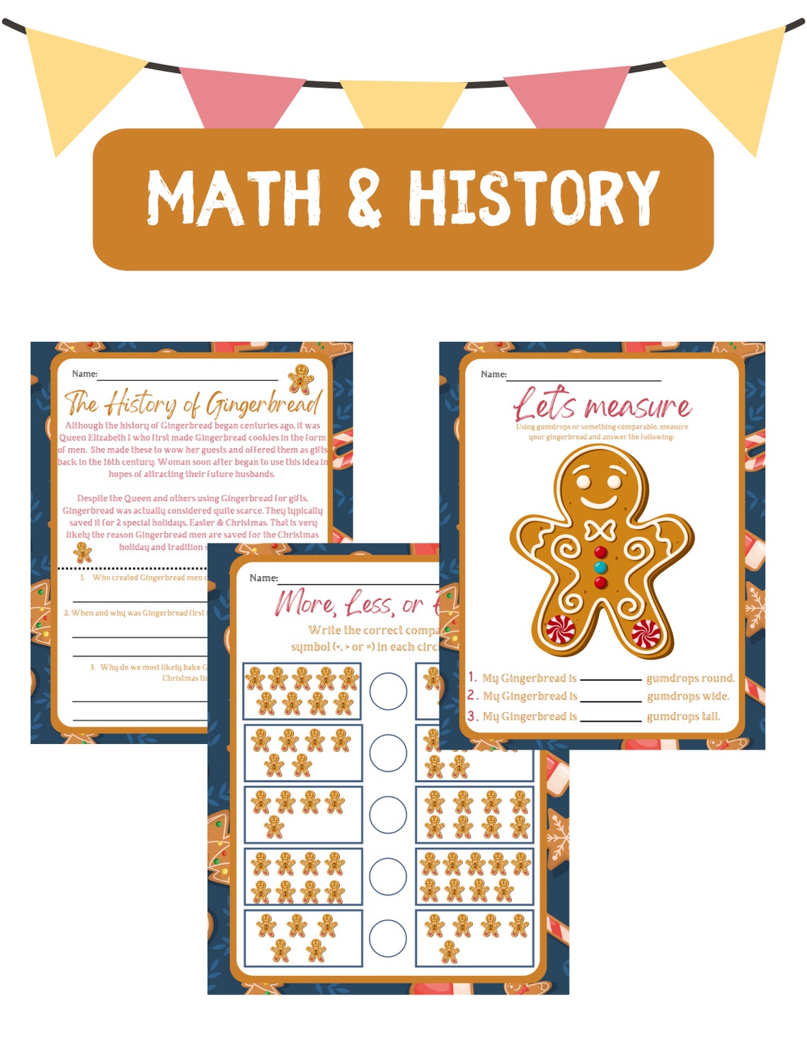 Christmas 5 Page Worksheet Bundle Homeschool Printables 1st Grade 2nd ...