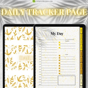YELLOW Floral Digital PLANNER and Digital JOURNAL Hyperlinked - Etsy