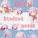 Printable Student Moods Sticker Sheet Cute and Kawaii Emoticons for ...