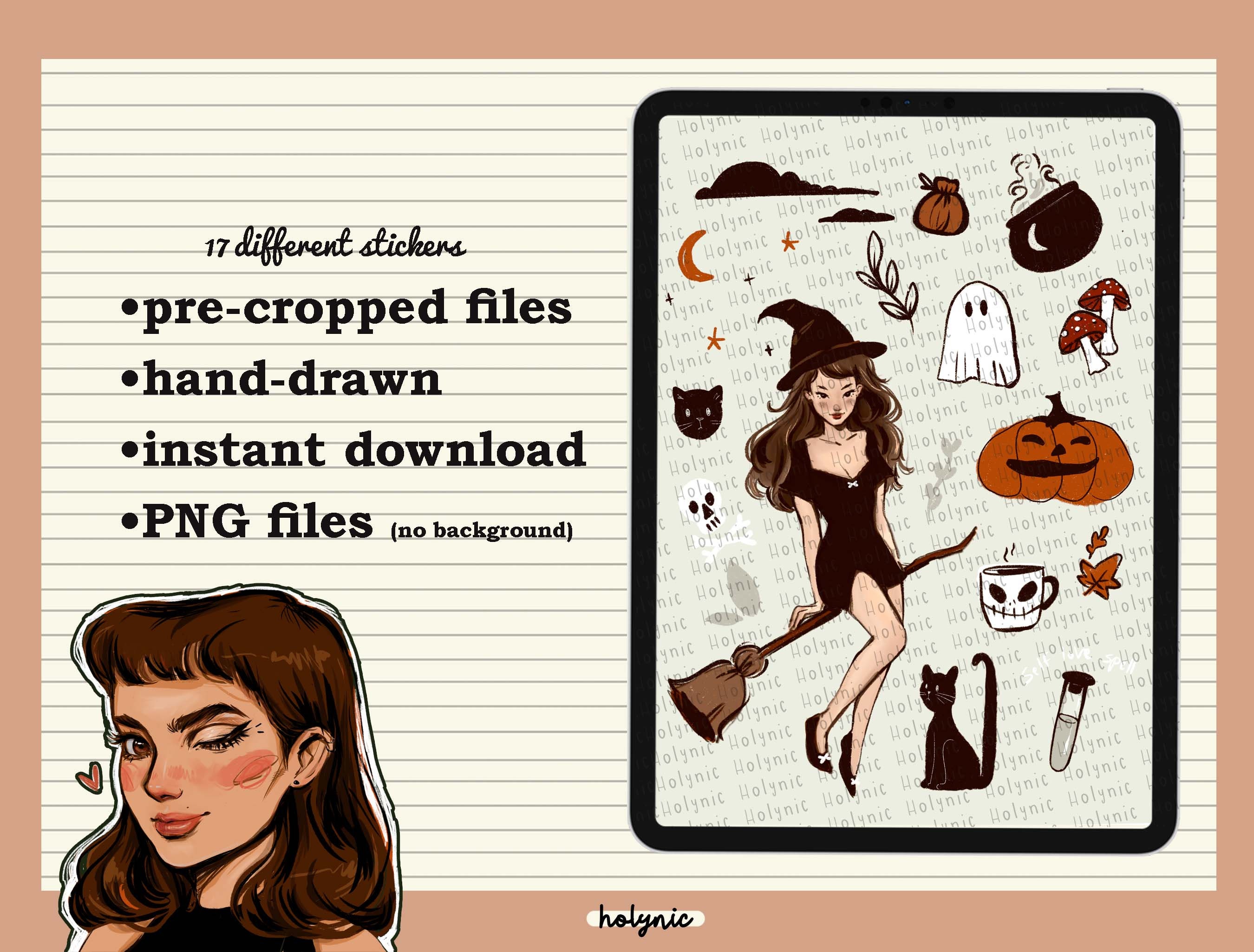 Witch Clipart, Witch Planner Stickers, Halloween Clipart, Digital ...