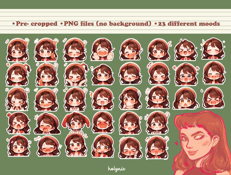 My Mood Stickers Cute Anime Digital Stickers for Your Digital Planner ...