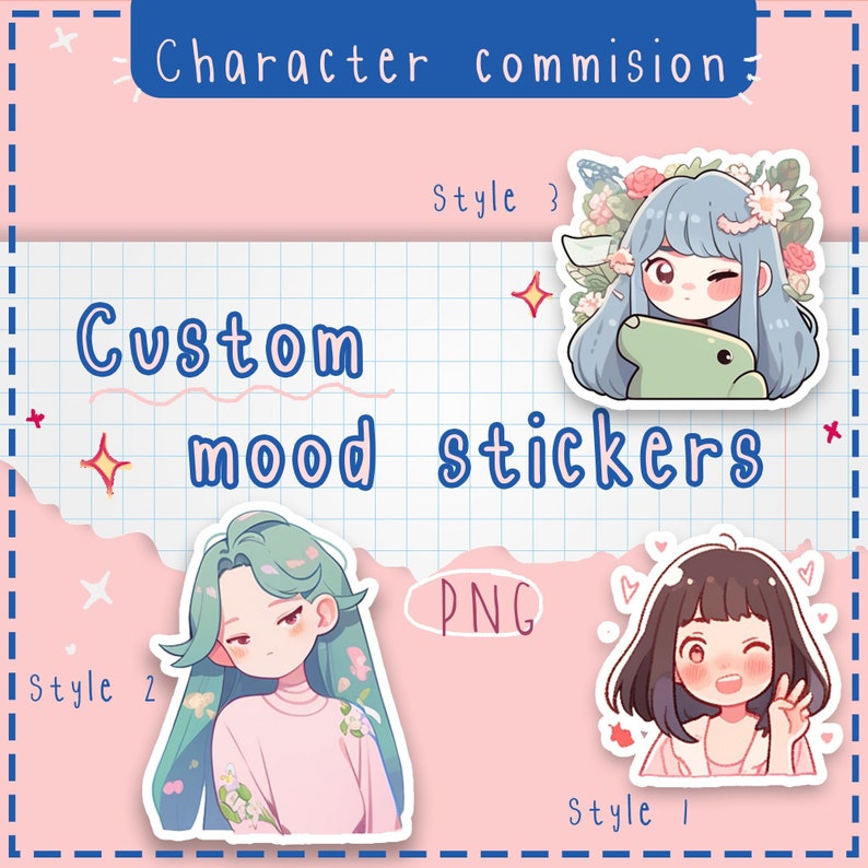 Character Commission, Create Your Own Anime Stickers, Mood Stickers, Ai ...