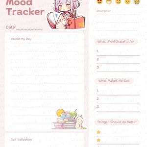 Student Daily Mood Tracker Printable - Bullet Journal & Digital Planner ...