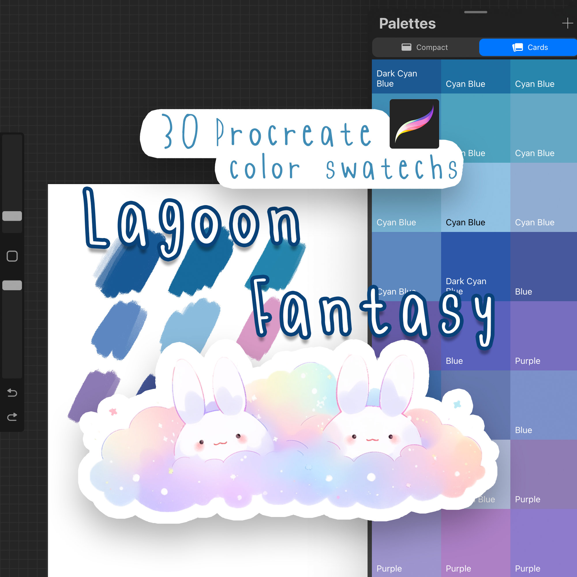 Procreate and Goodnotes Color Palette, HEX Color Swatches, and Cute ...