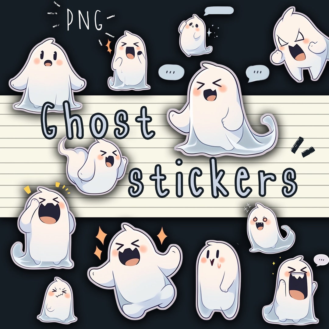 Printable Format- Spooky Ghost Digital Stickers - Hauntingly Cute ...