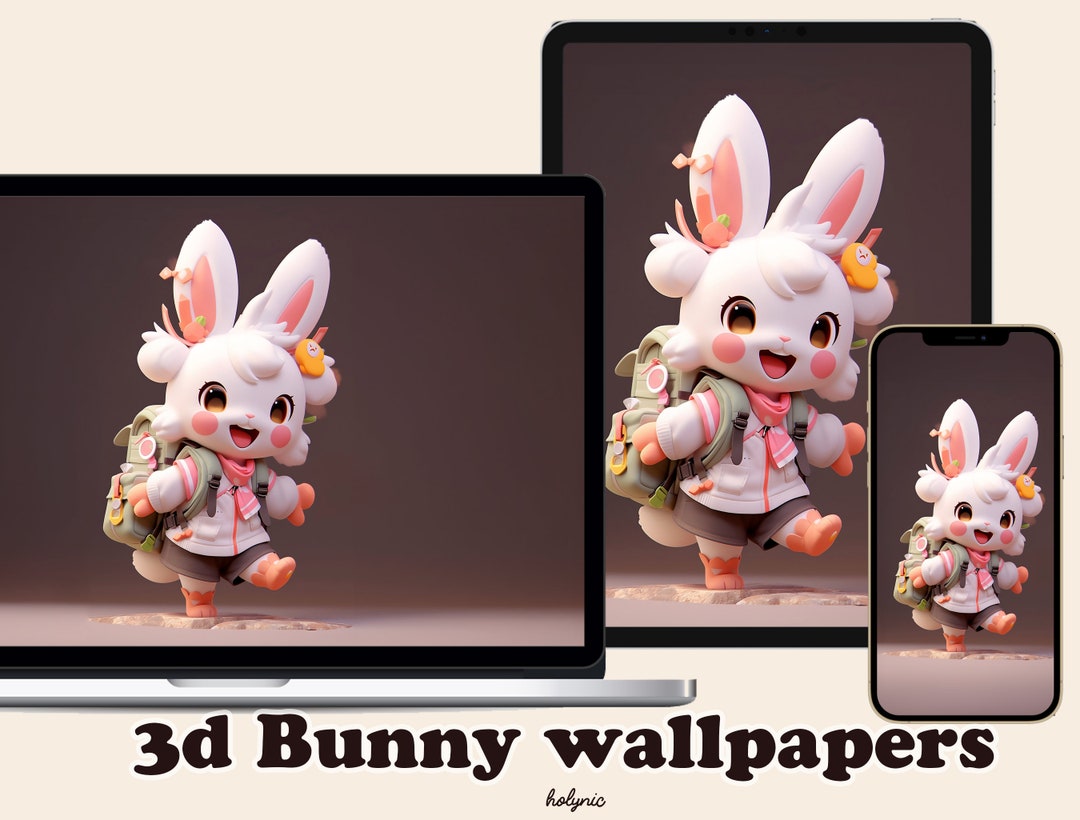 3D Cute Bunny Wallpaper Pack for PC 3840px*2160px , iPad 2048px*2732px ...