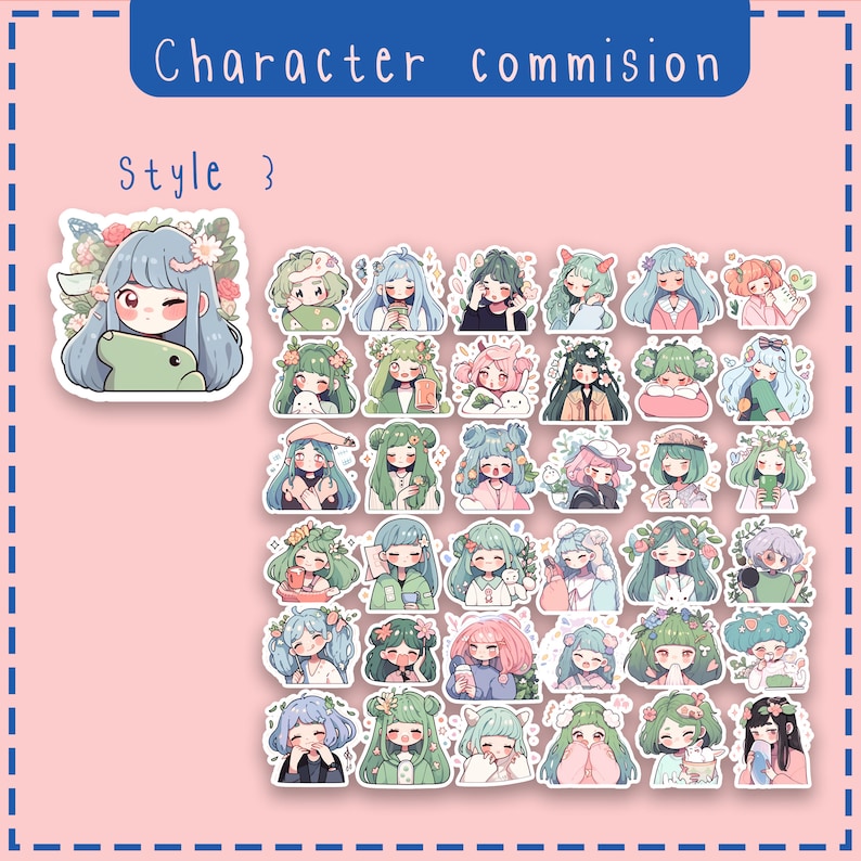 Character Commission, Create Your Own Anime Stickers, Mood Stickers, Ai ...