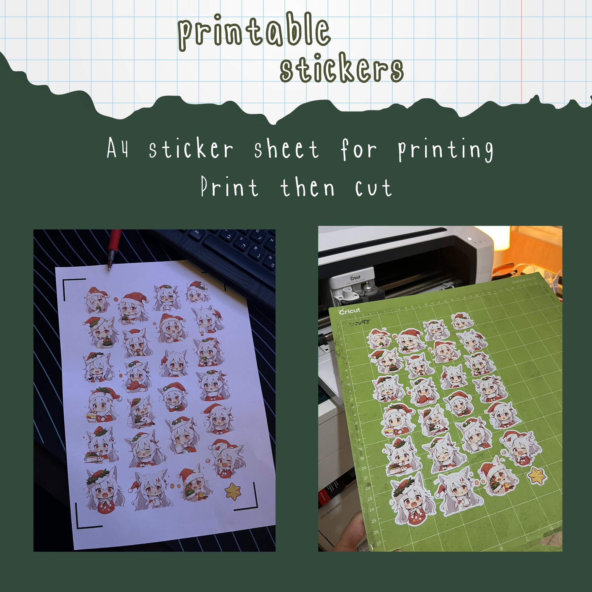 Printable- Christmas Anime Moods Emoji Stickers for Your Digital or ...