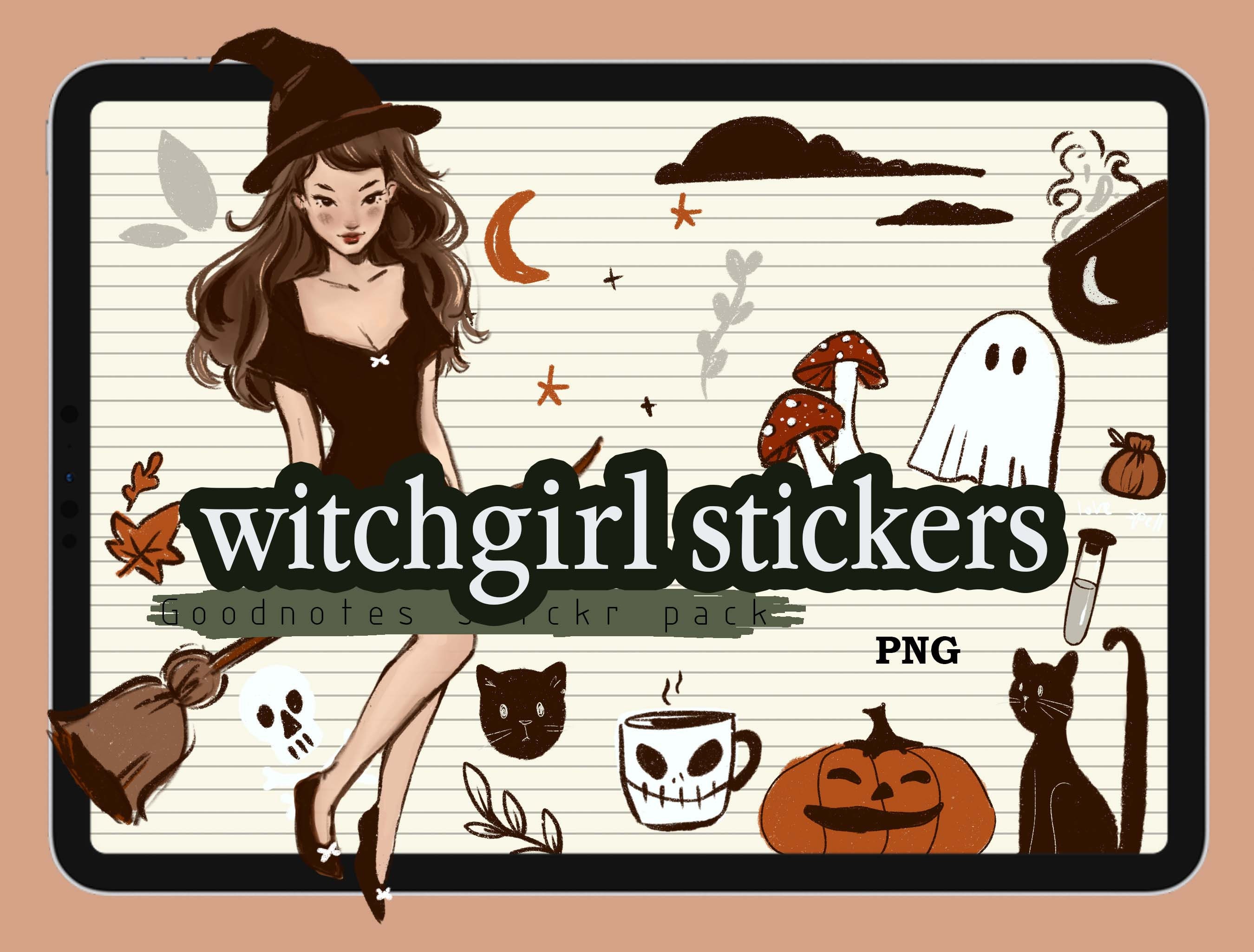 Witch Clipart, Witch Planner Stickers, Halloween Clipart, Digital ...