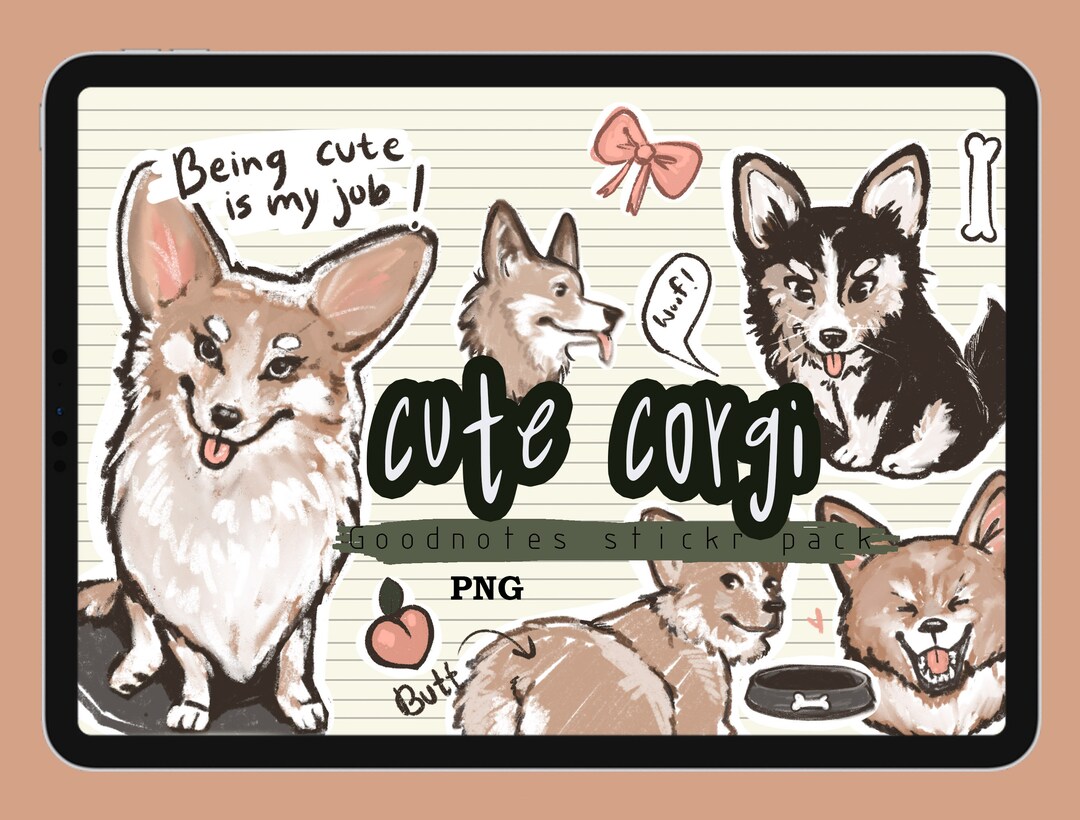 Cute Corgi Sticker, Stickers Pack, Kawaii ,corgi Lover ,corgi Butt ...