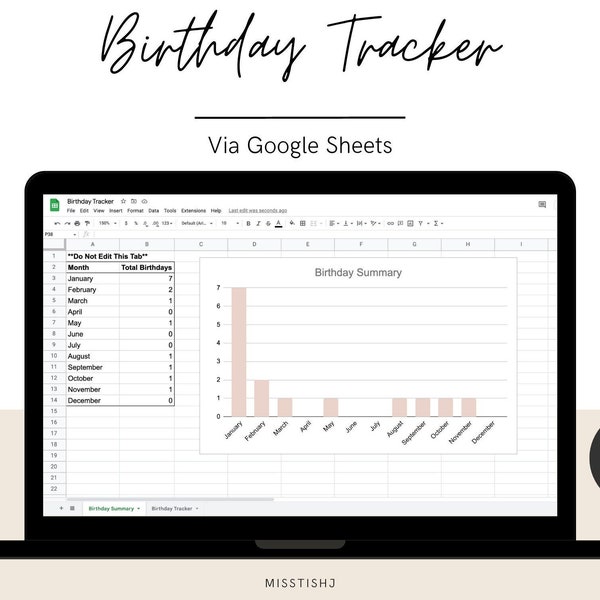 Birthday Tracker - Etsy