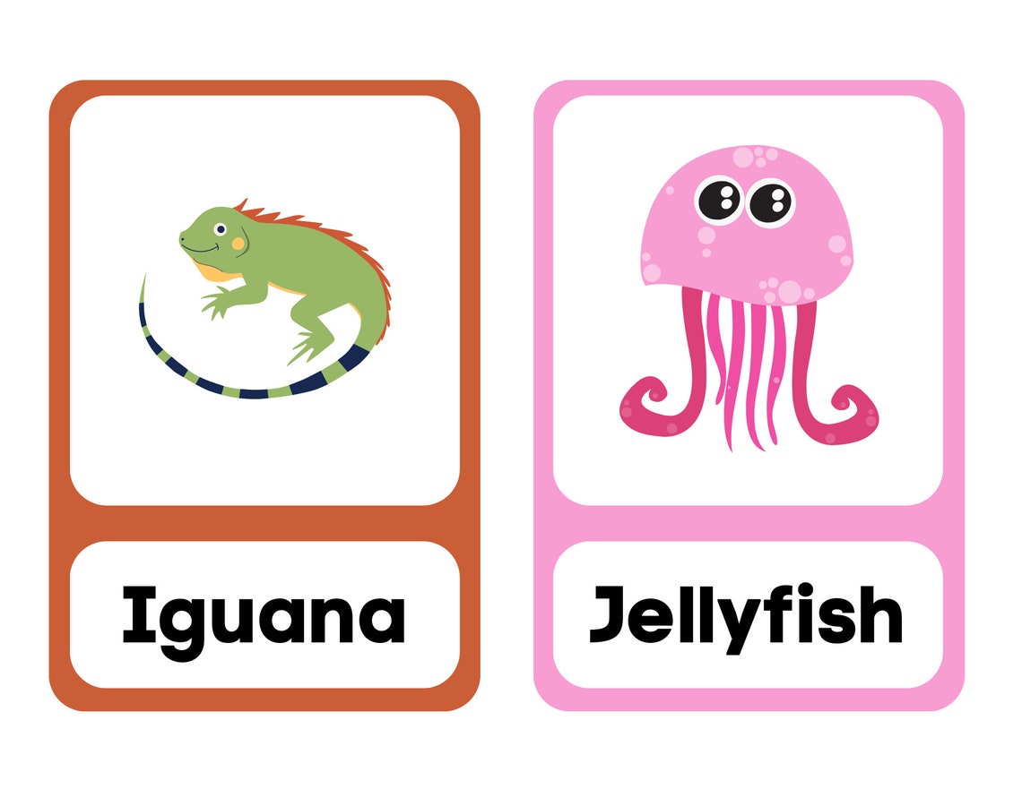 Printable Kids A-Z Flashcards - Animal Theme, Digital Download 11in X 8 ...