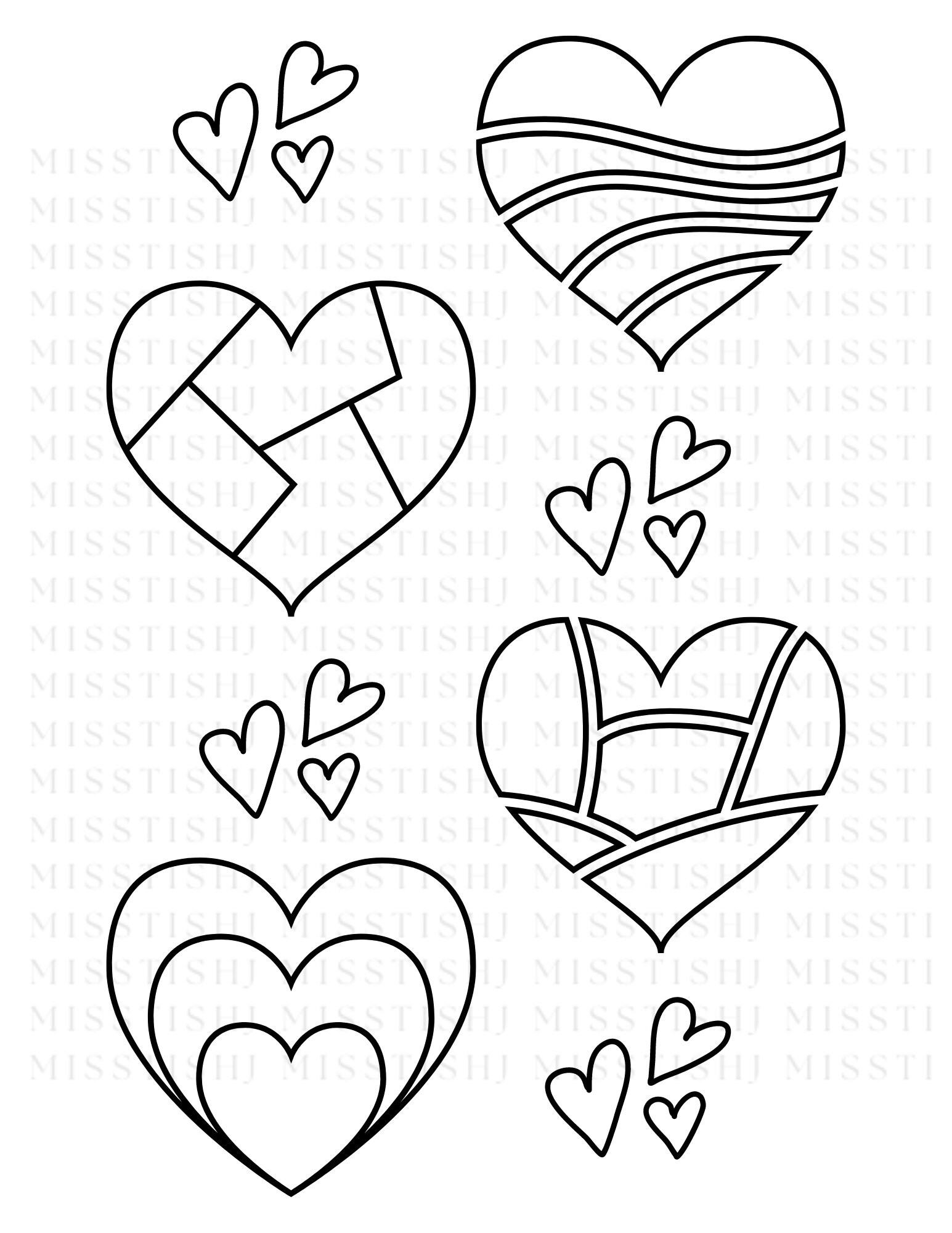 Printable Valentine's Day Themed Coloring Pages - 8.5 in X 11 in ...