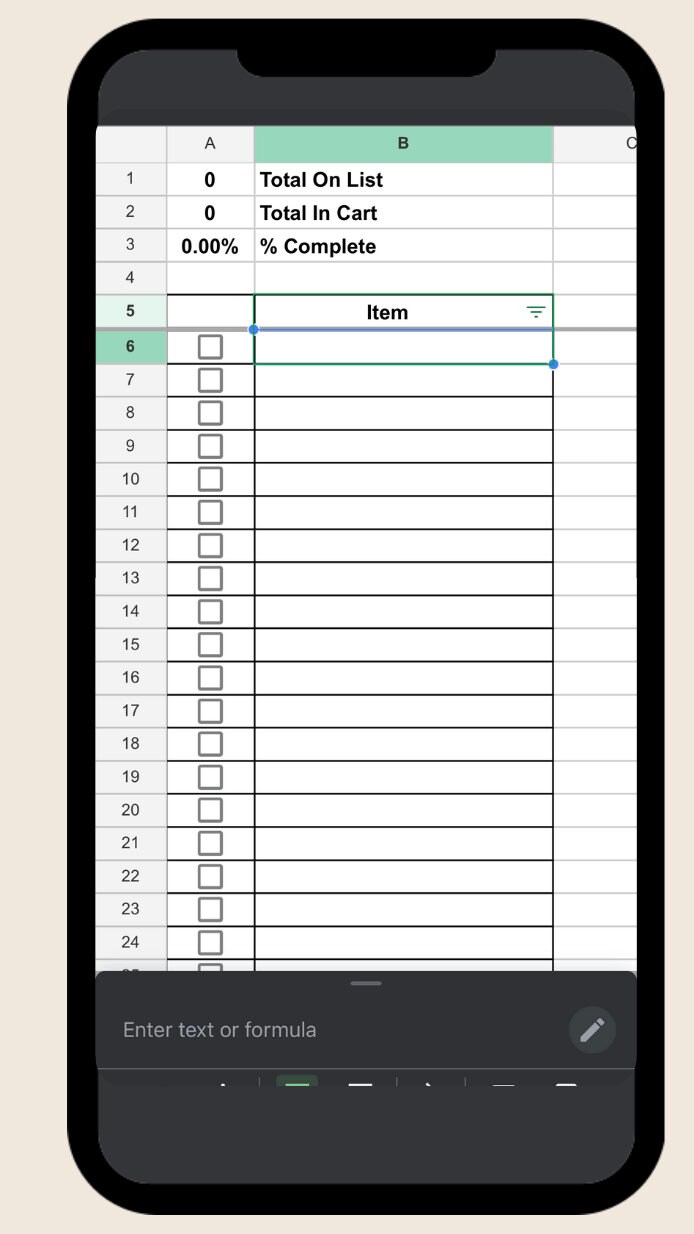 Grocery List Tracker - Google Sheets Digital Download - Etsy