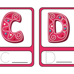 Printable Kids A-Z Flashcards With Coloring and Tracing - Valentine's ...