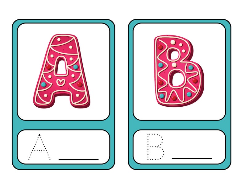 Printable Kids A-Z Flashcards With Coloring and Tracing - Valentine's ...