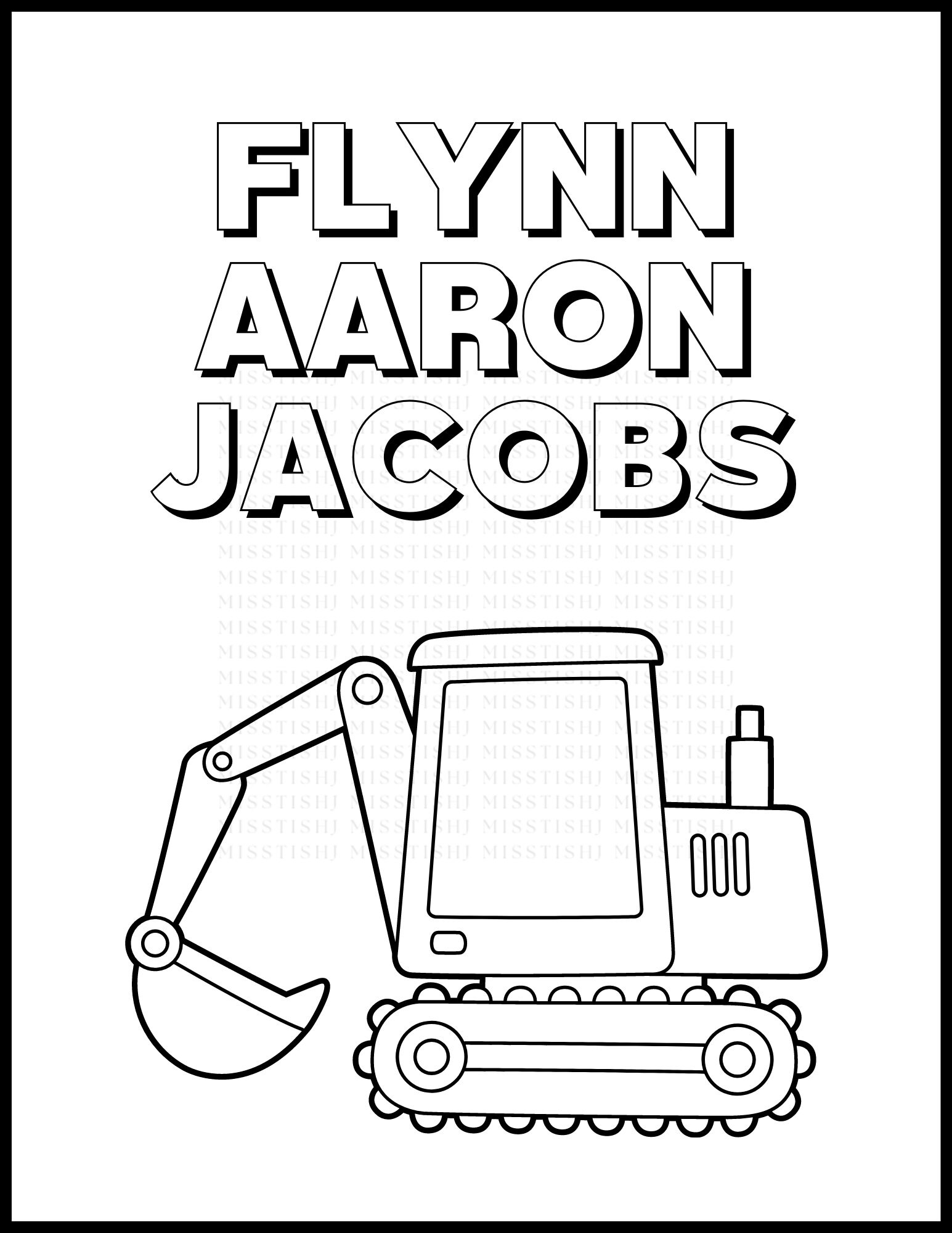 Personalized Printable Coloring Pages - Vehicle Theme, Digital Download ...