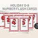 Printable Kids 0-9 Flashcards With Red Santa Hats, Holiday Themed - Etsy