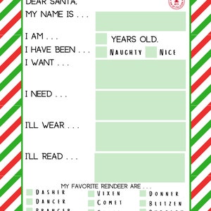 BUNDLE! Holiday Gift Planner and Dear Santa Letter - Green - Printable ...