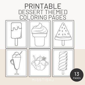 Printable Dessert Themed Coloring Pages, Digital Download 8.5in X 11in ...