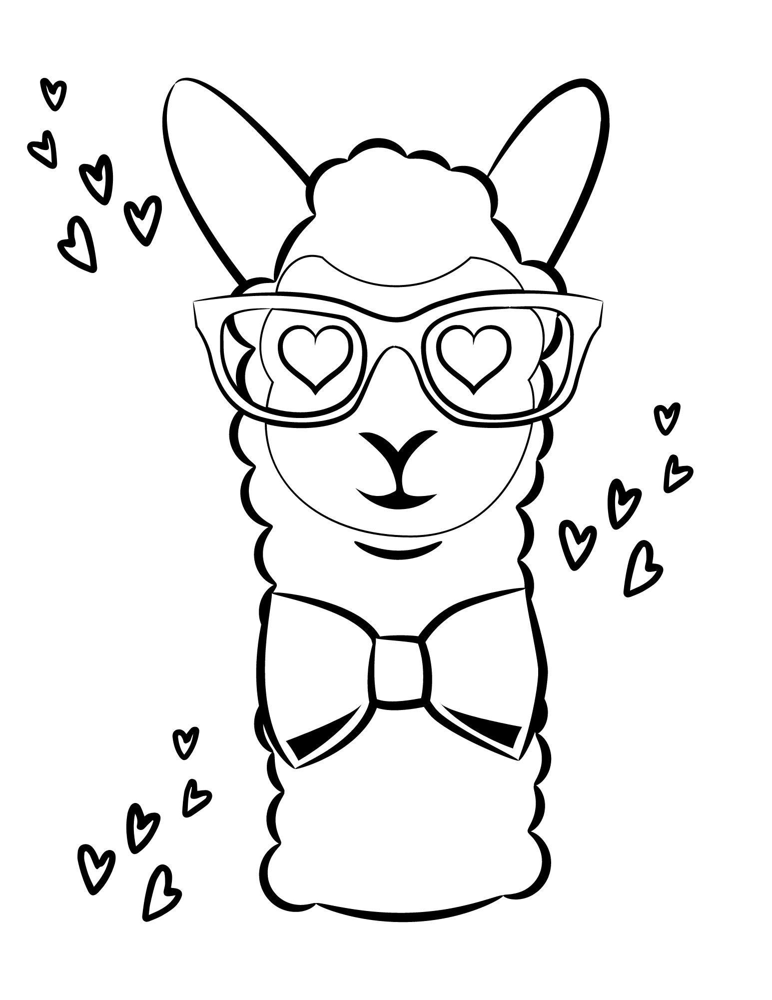 10 Page Llama Themed Coloring Pages - 8.5 in X 11 in - Digital Download ...
