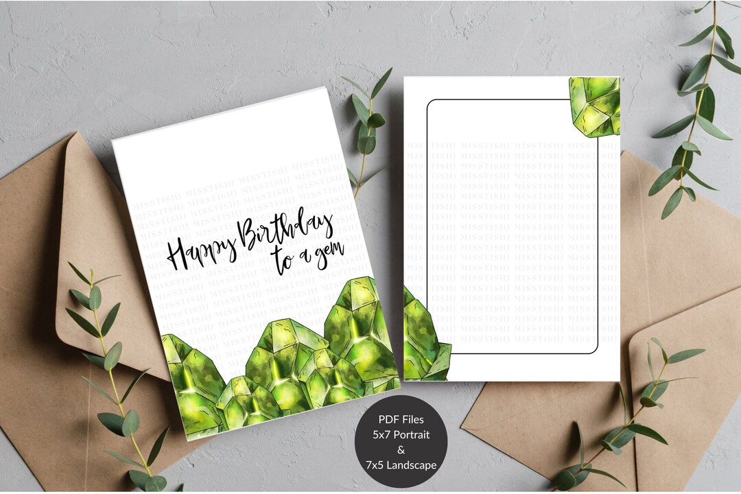 Happy Birthday to A Gem Card - August Birthstone, Peridot - Front ...