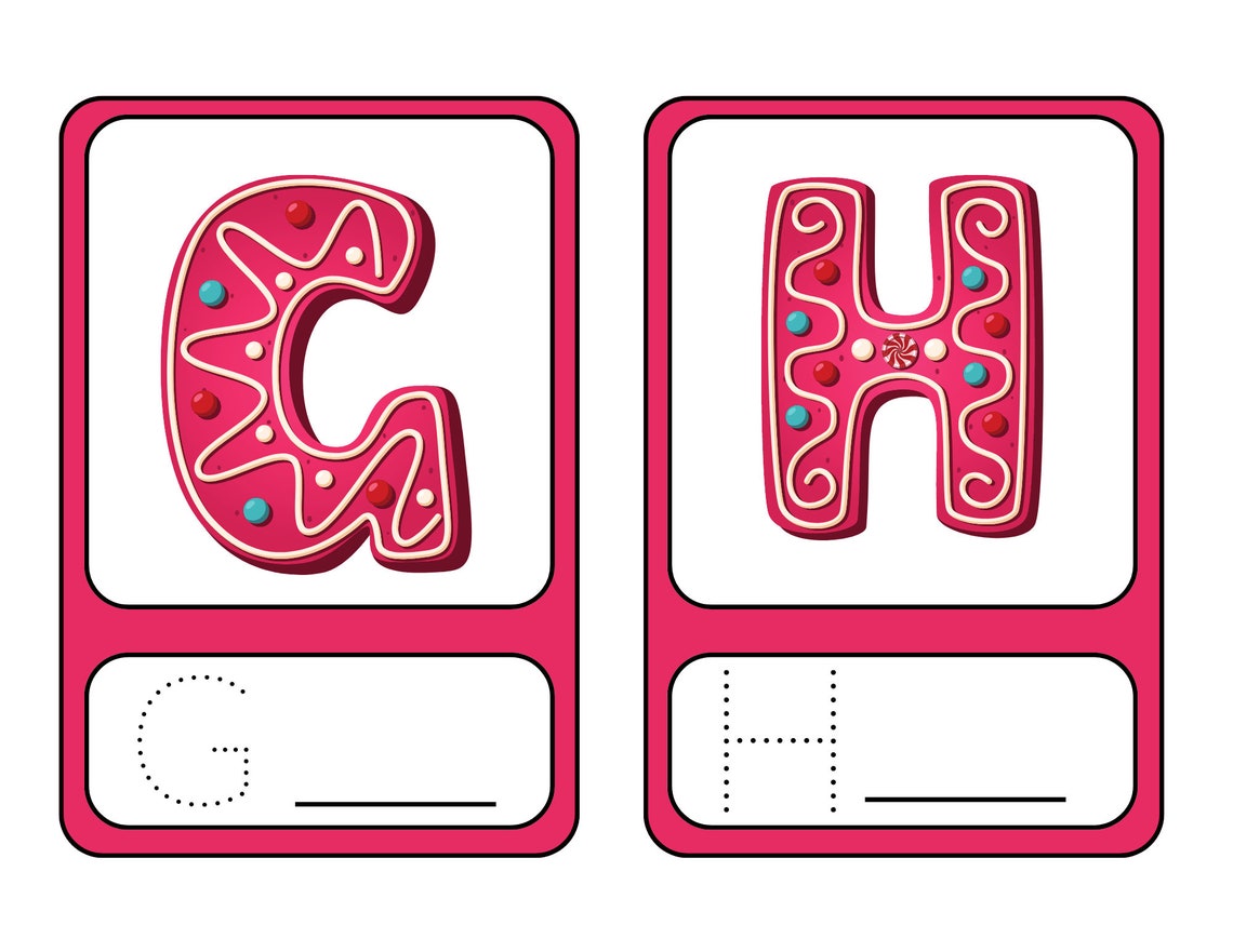 Printable Kids A-Z Flashcards With Coloring and Tracing - Valentine's ...