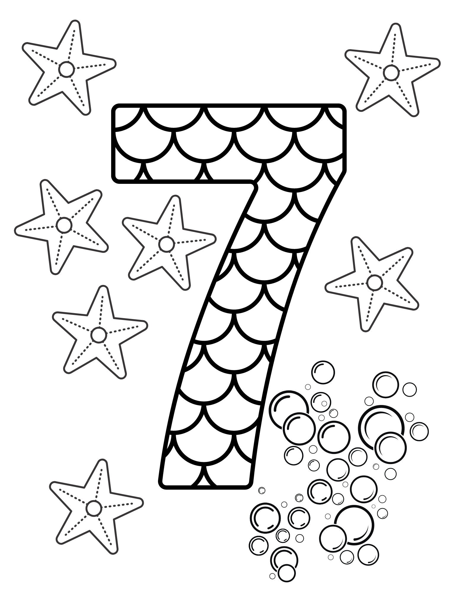 Printable Mermaid Theme A-Z, 0-9 Coloring Pages, Digital Download 8.5in ...