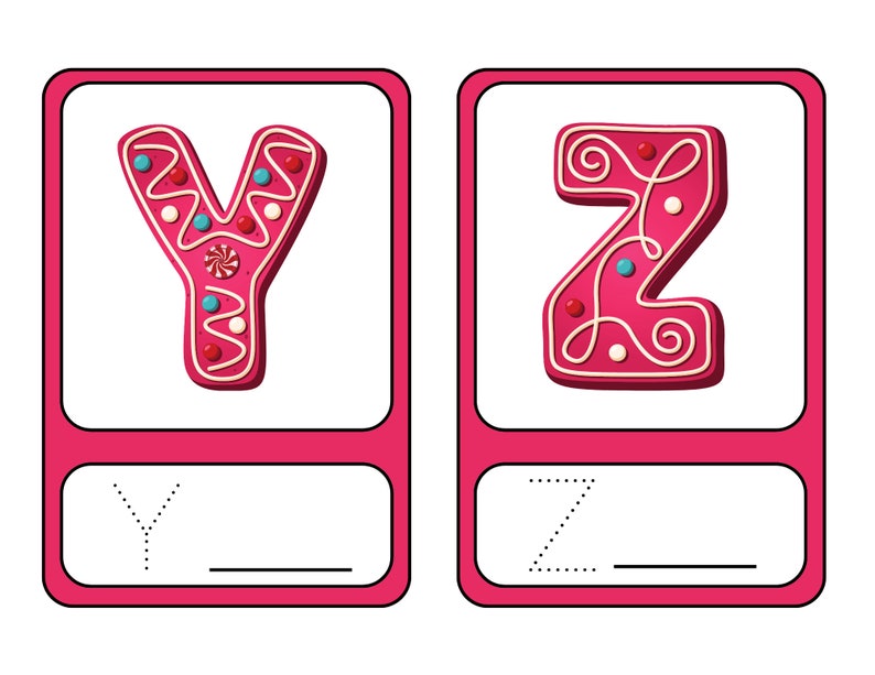 Printable Kids A-Z Flashcards With Coloring and Tracing - Valentine's ...
