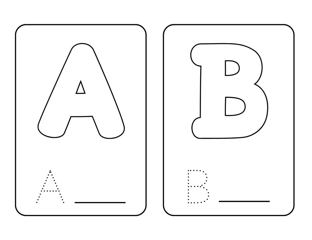 Printable Alphabet Flashcards for Kids | A-Z Tracing and Coloring Pages ...