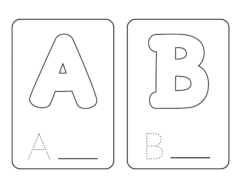 Printable Alphabet Flashcards for Kids | A-Z Tracing and Coloring Pages ...