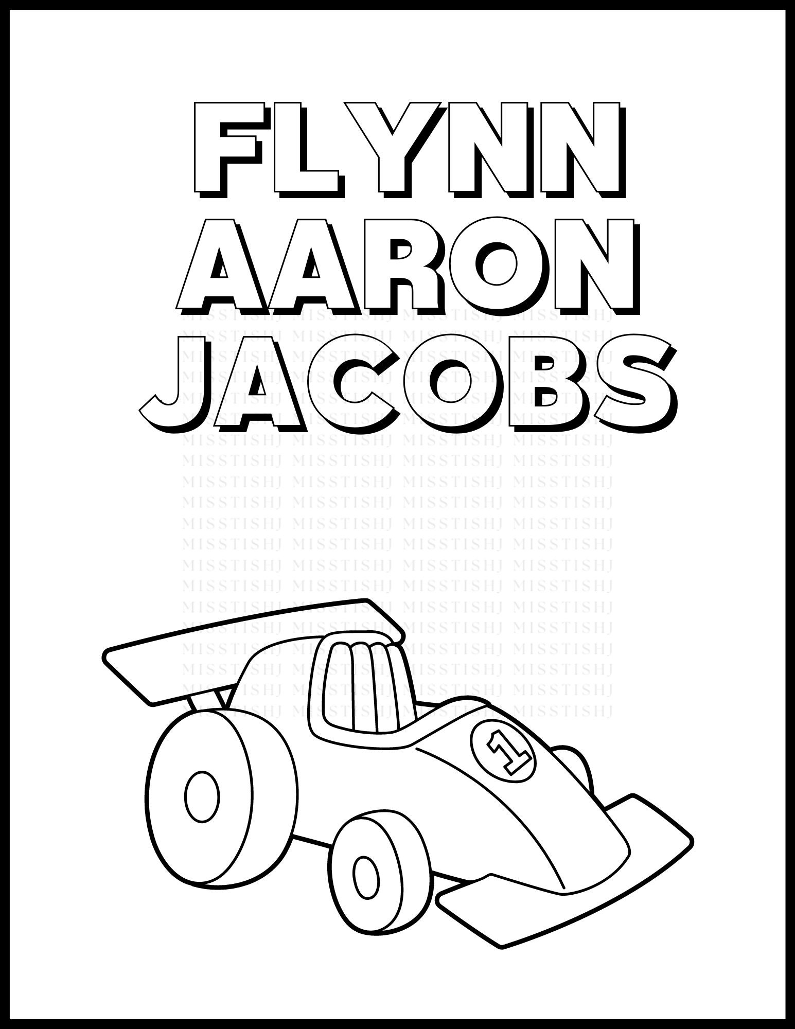 Personalized Printable Coloring Pages - Vehicle Theme, Digital Download ...