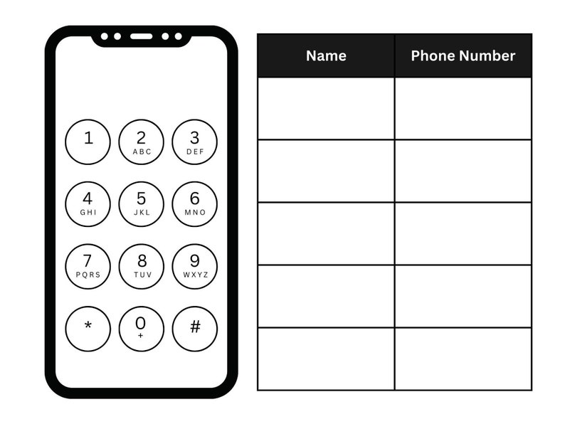 Phone Number Practice Sheet - Printable 11x8.5 Inches - Etsy