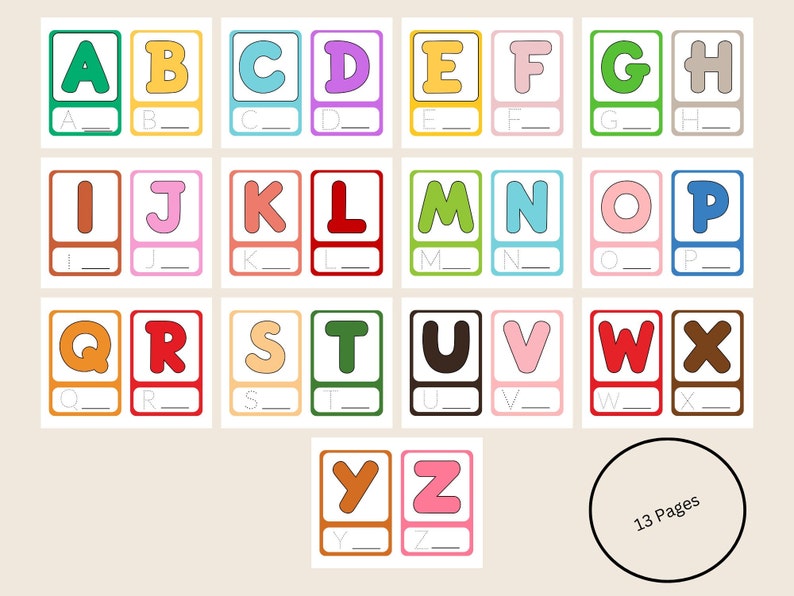 Printable Alphabet Flashcards for Kids (in Color) | A-Z Tracing and ...