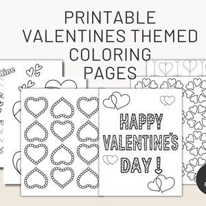 Printable Valentine's Day Themed Coloring Pages - 8.5 in X 11 in ...