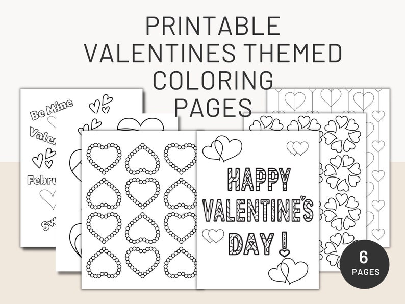 Printable Valentine's Day Themed Coloring Pages - 8.5 in X 11 in ...